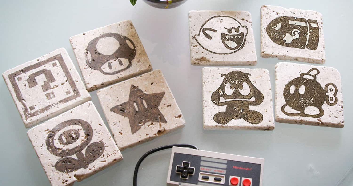 Super Mario Stone Coasters - Shut Up And Take My Yen